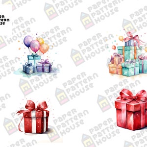 Birthday Party Clipart Bundle, Watercolor Clipart, Digital Balloons ...