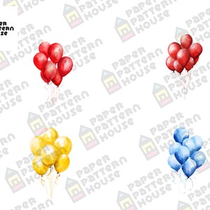 Birthday Party Clipart Bundle, Watercolor Clipart, Digital Balloons ...