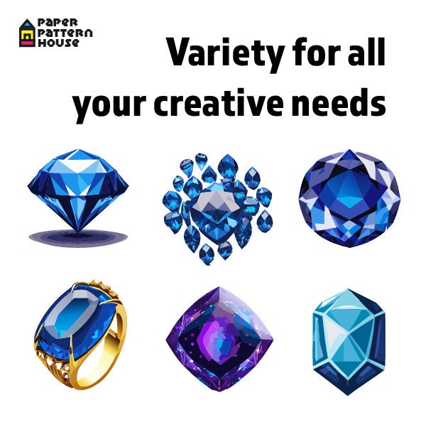 30 Sapphire Gem Clipart Bundle 1, SVG Clipart, Sapphire Vector Art ...