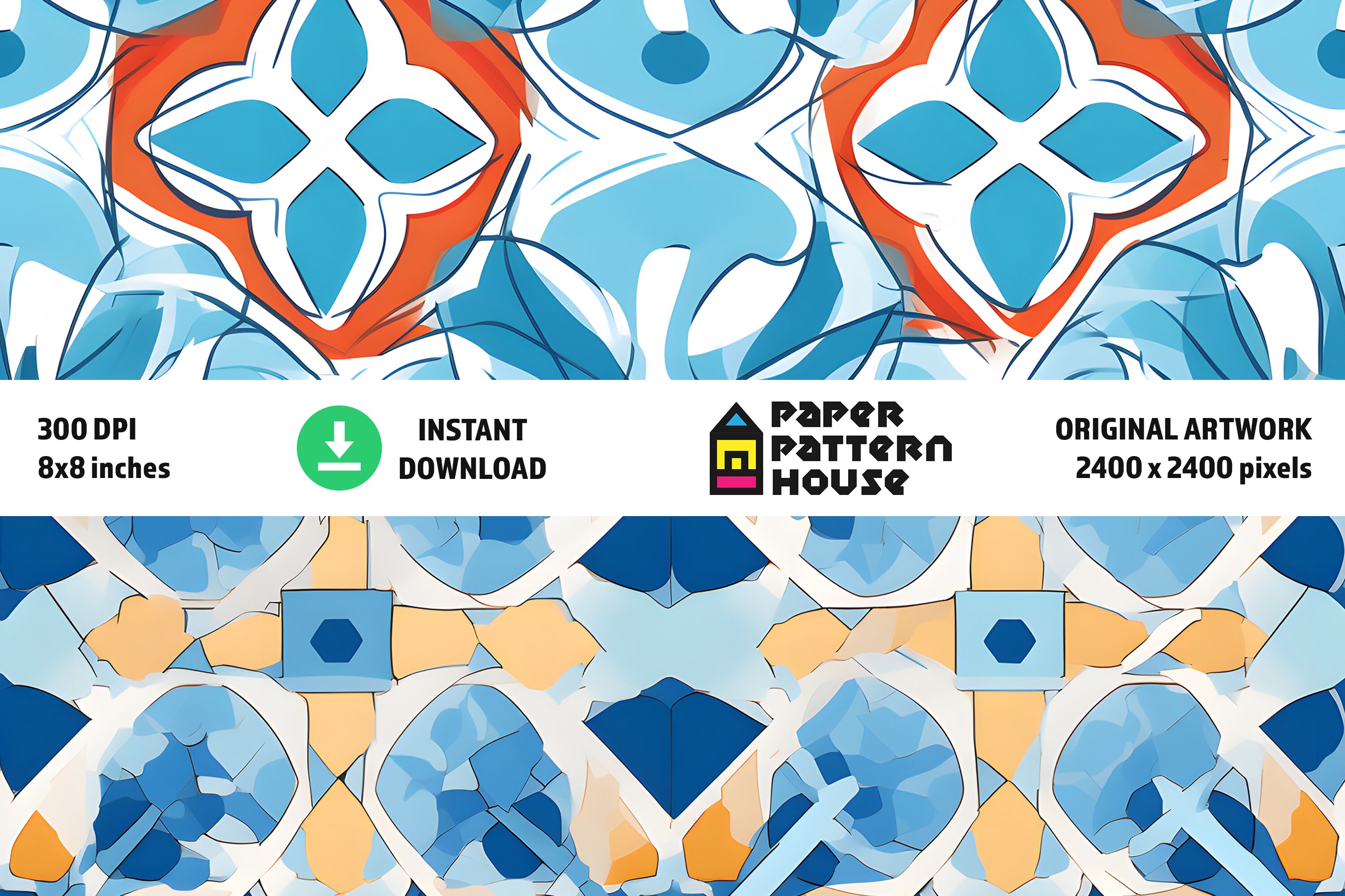 Moroccan Tile Digital Paper Set 3, Boho Moroccan Decor, Seamless ...