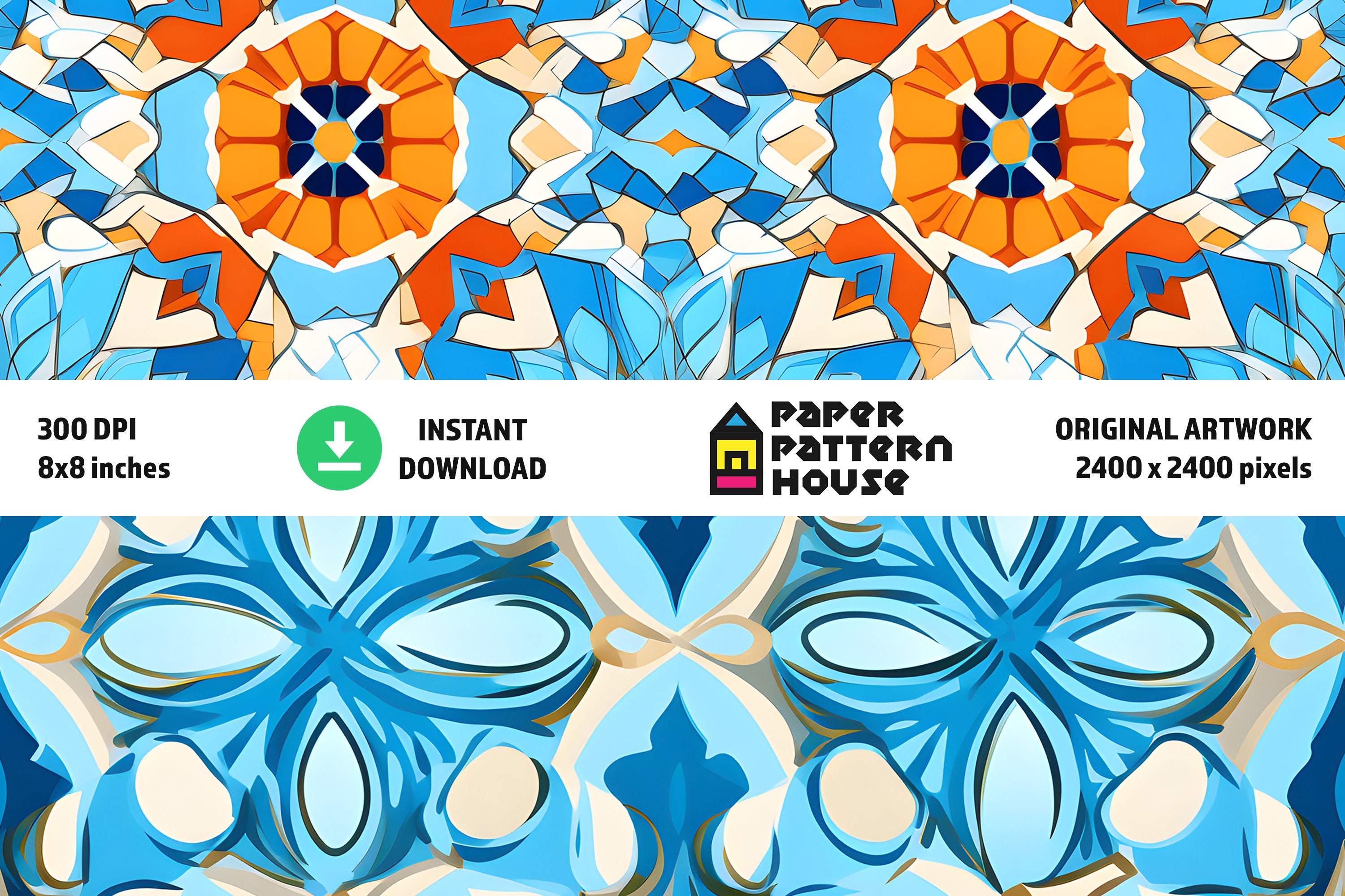 Moroccan Tile Digital Paper Set 3, Boho Moroccan Decor, Seamless ...
