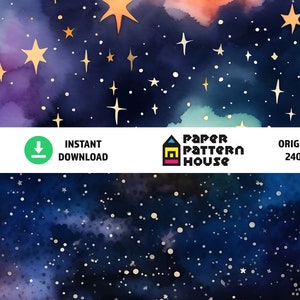 Celestial Stars Digital Paper Set, Seamless Textures, Star Patterns ...