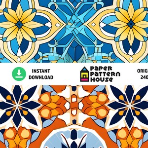 Moroccan Tile Digital Paper Set, Boho Moroccan Decor, Seamless Moroccan ...