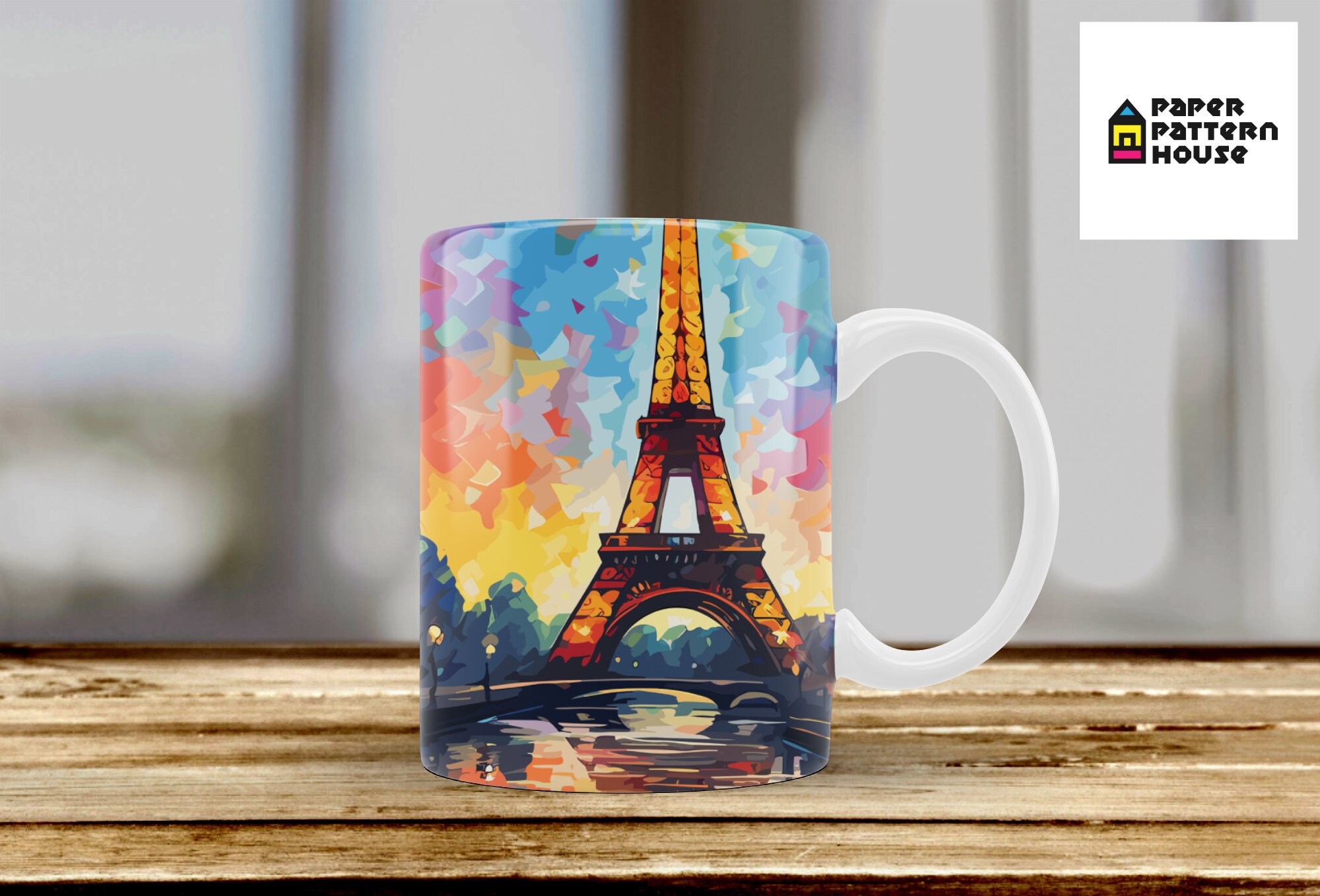 Paris Eiffel Tower Mug Designs, Mug Wraps 11-15oz Mugs Sublimation ...