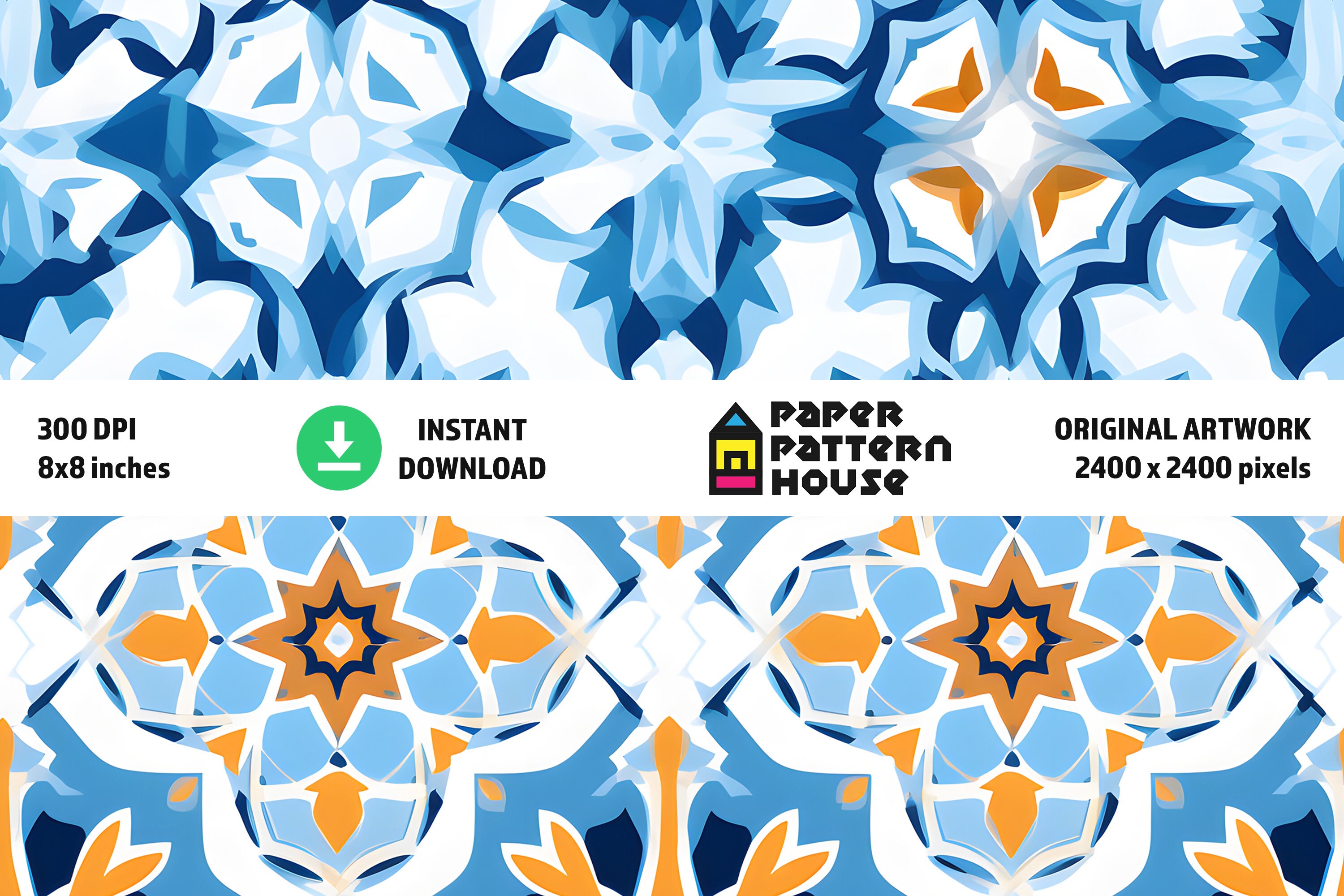 Moroccan Tile Digital Paper Set 3, Boho Moroccan Decor, Seamless ...