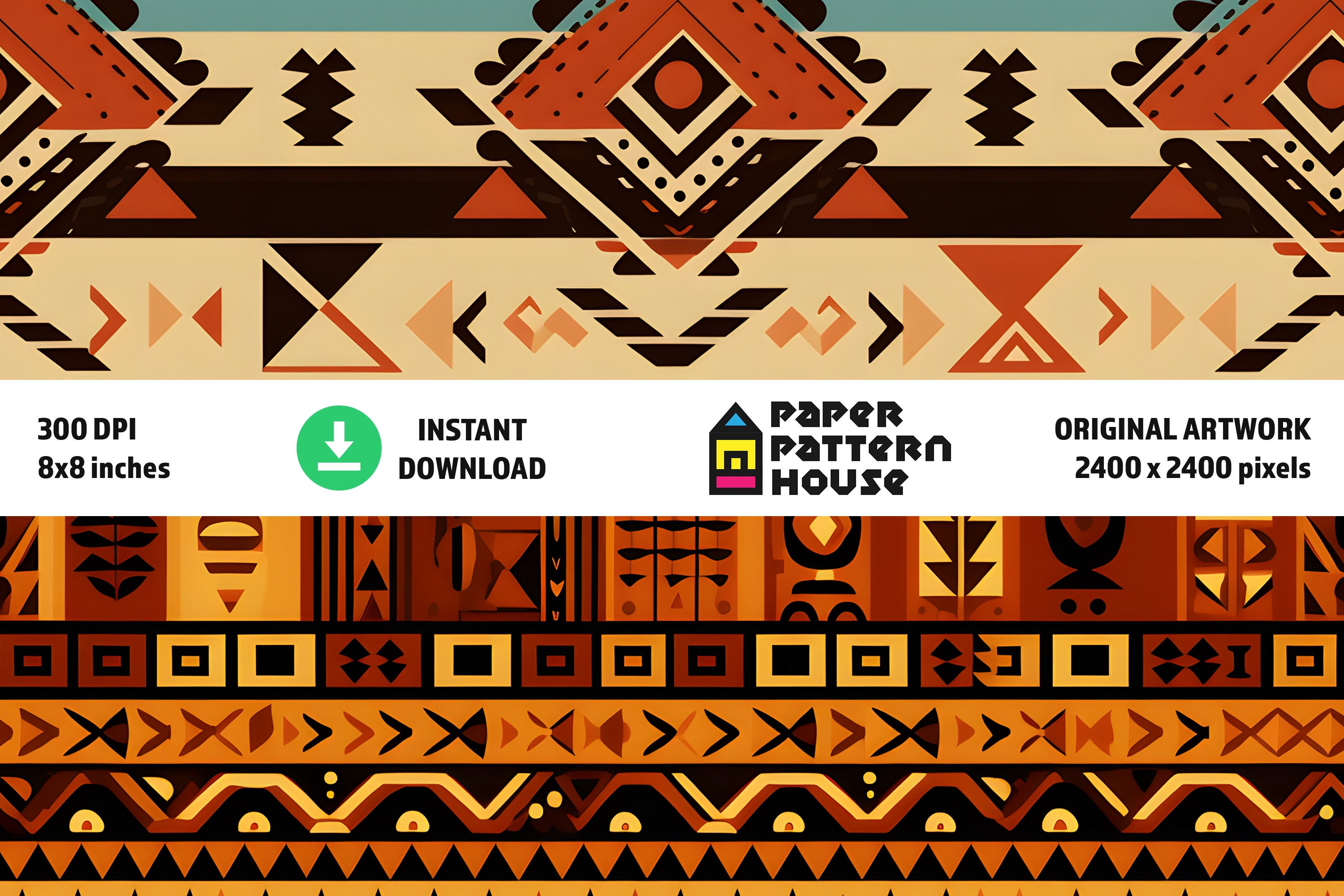 Aztec Pattern Digital Paper Set, Tribal Aztec Textures, Seamless Tribal ...