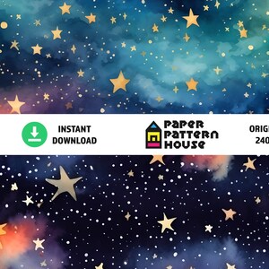 Celestial Stars Digital Paper Set, Seamless Textures, Star Patterns ...