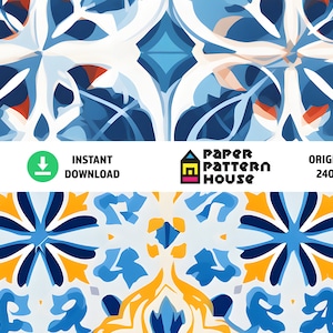 Moroccan Tile Digital Paper Set, Boho Moroccan Decor, Seamless Moroccan ...