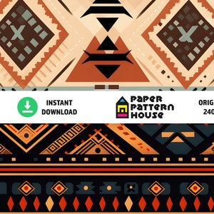 Aztec Pattern Digital Paper Set, Tribal Aztec Textures, Seamless Tribal ...