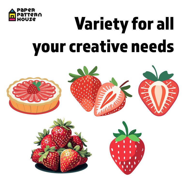 Strawberry Fruit SVG Clipart, Set of 20 Strawberry Fruit Clipart, SVG ...