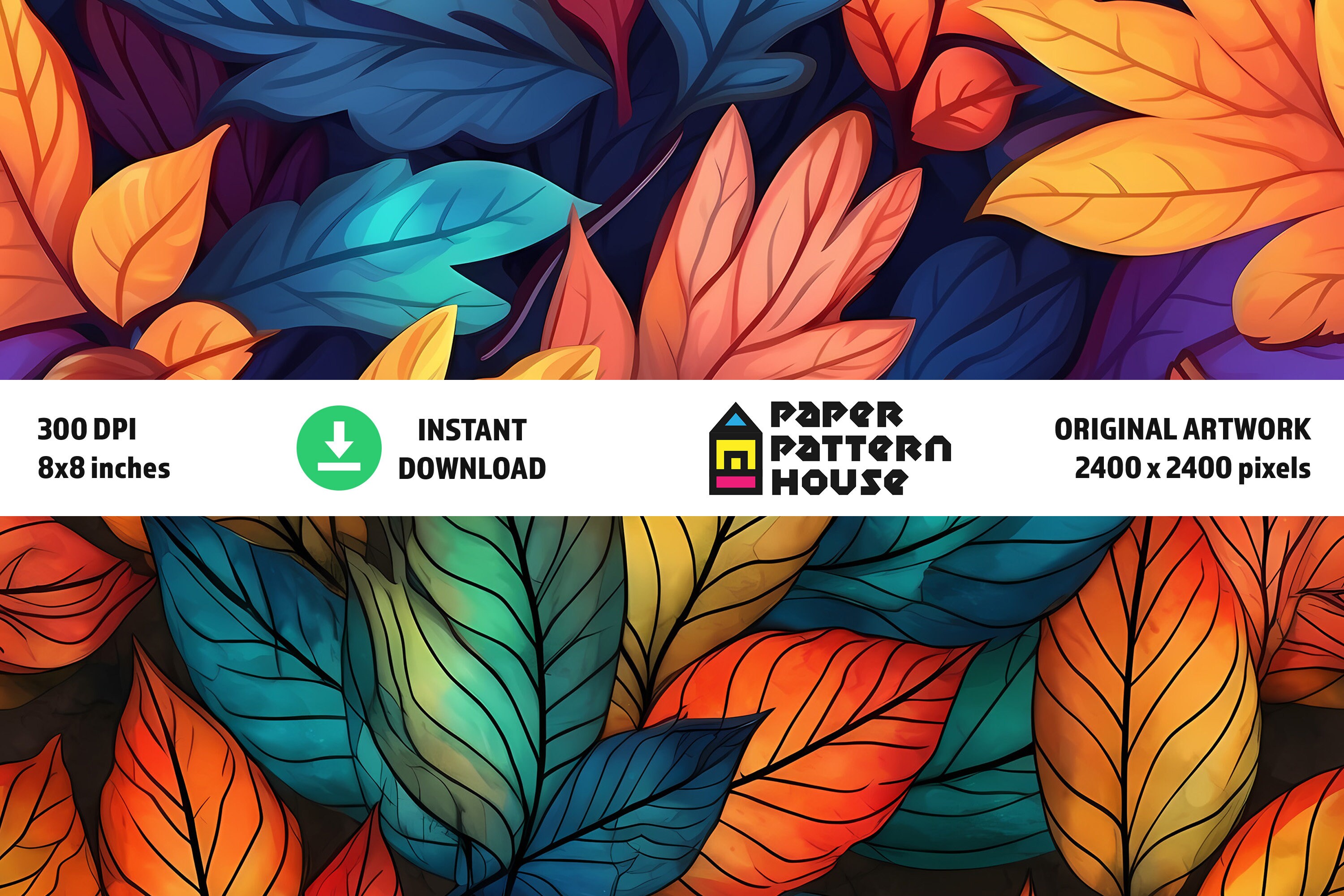 Autumn Leaves Digital Paper Set Fall Wallpaper Seamless - Etsy