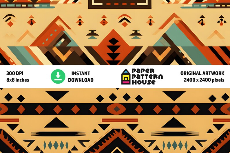 Aztec Pattern Digital Paper Set, Tribal Aztec Textures, Seamless Tribal ...