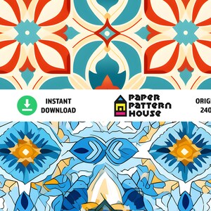 Moroccan Tile Digital Paper Set, Boho Moroccan Decor, Seamless Moroccan ...