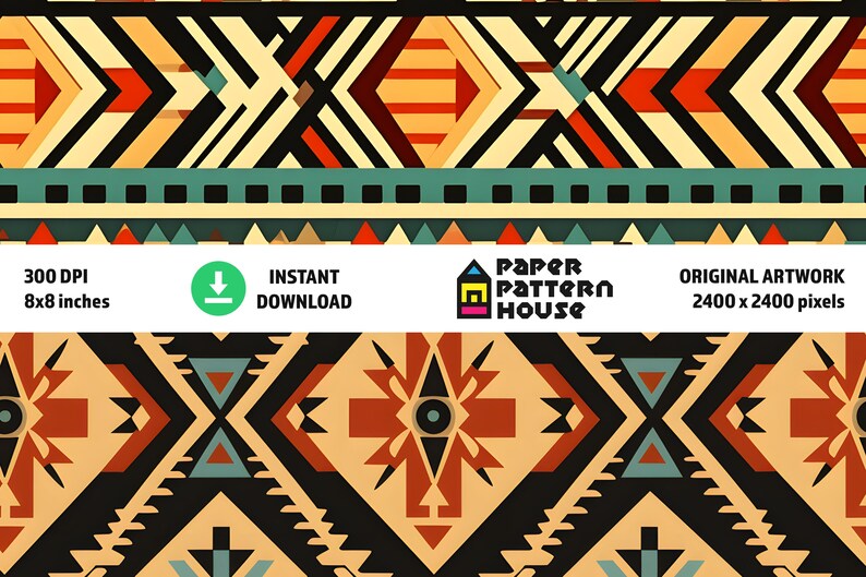 Aztec Pattern Digital Paper Set, Tribal Aztec Textures, Seamless Tribal ...