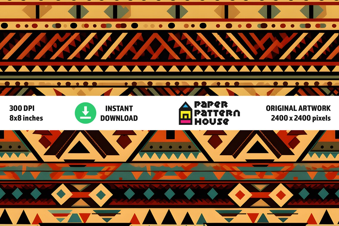 Aztec Pattern Digital Paper Set, Tribal Aztec Textures, Seamless Tribal ...