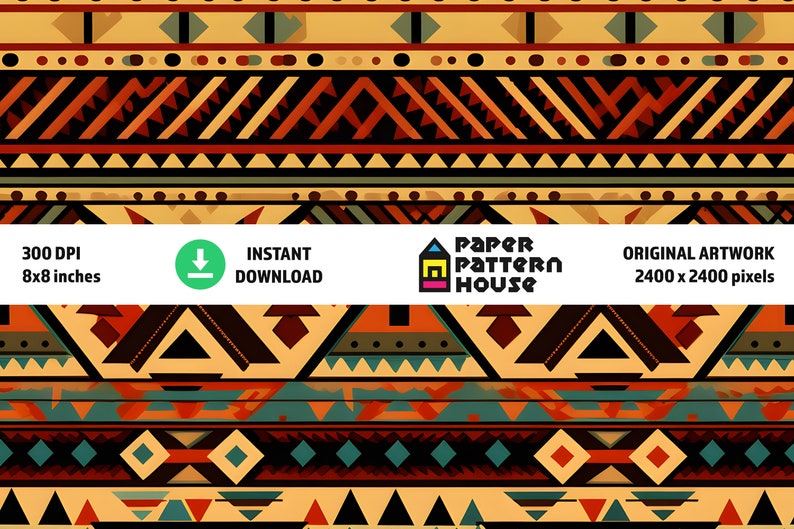 Aztec Pattern Digital Paper Set, Tribal Aztec Textures, Seamless Tribal ...