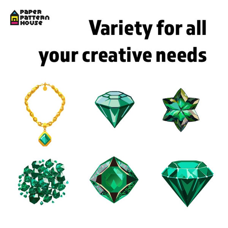 30 Emerald Gem Clipart Bundle 1, SVG Clipart, Emerald Vector Art ...