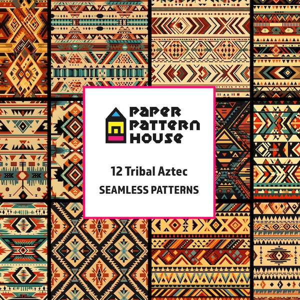Aztec Digital Paper - Etsy