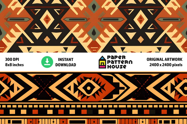 Aztec Pattern Digital Paper Set, Tribal Aztec Textures, Seamless Tribal ...