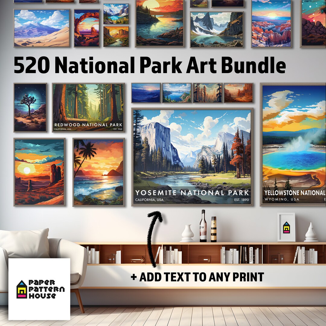 520 US National Park Art Prints Bundle National Park Poster - Etsy