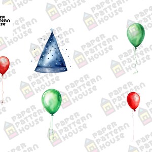 Birthday Party Clipart Bundle, Watercolor Clipart, Digital Balloons ...
