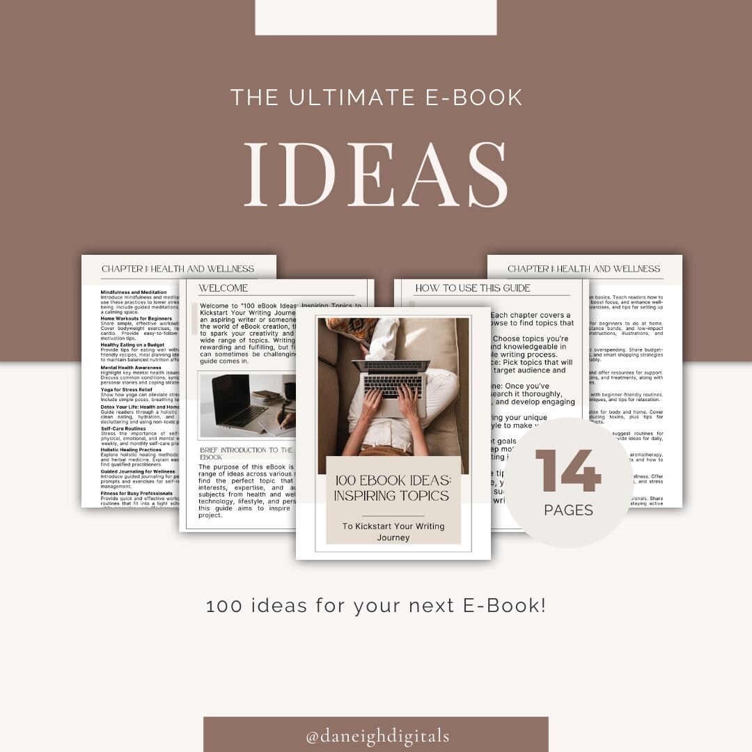100 Ebook Ideas | Digital Product Inspiration | Ebook Ideas | Passive ...