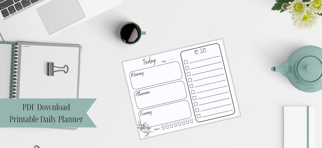Printable Daily Planner - Meal Planner, Water Tracker, to Do List ...