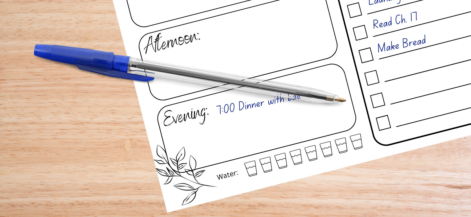 Printable Daily Planner - Meal Planner, Water Tracker, to Do List ...