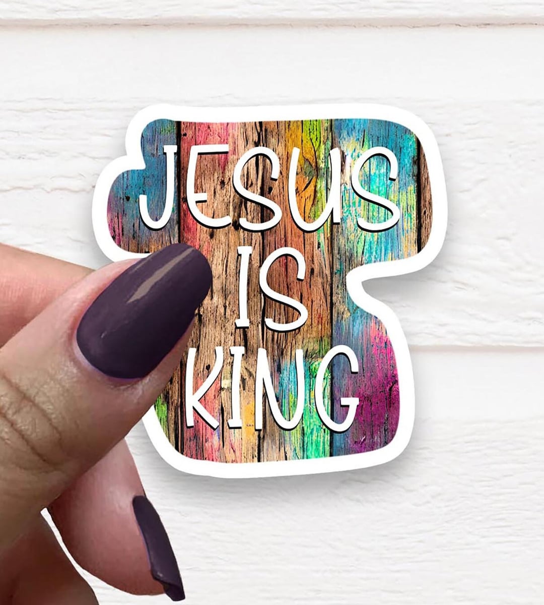 Jesus is King Sticker, Christian Label, Jesus Car Decal, Die Cut Label ...