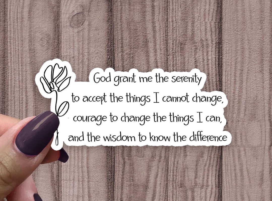 Serenity Prayer Sticker Waterproof Sticker Best Friend T Decals For Tumblers Prayer