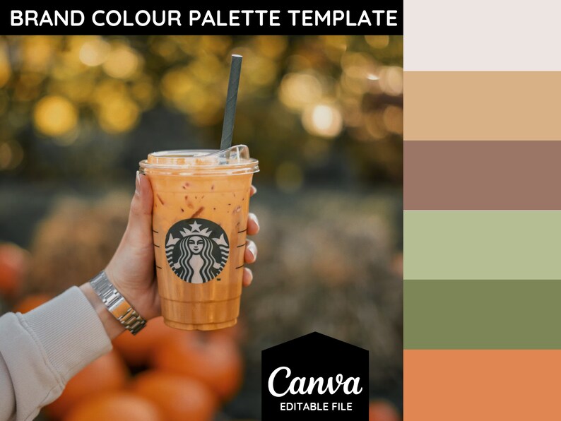 Brand Colour Palette Template Pumpkin Spice Editable Canva Template Hex ...