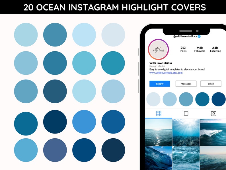 20 Instagram Highlight Covers Ocean Blues Highlight Cover Highlight ...