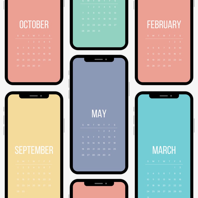 2024 Monthly iPhone Calendar Wallpaper iPhone Background 2024 Calendar ...