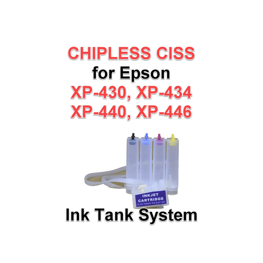 Chipless Ciss Refillable Ink Tanks for Epson Xp-430 Xp-434 Xp-440 Xp-446 Printer - Etsy