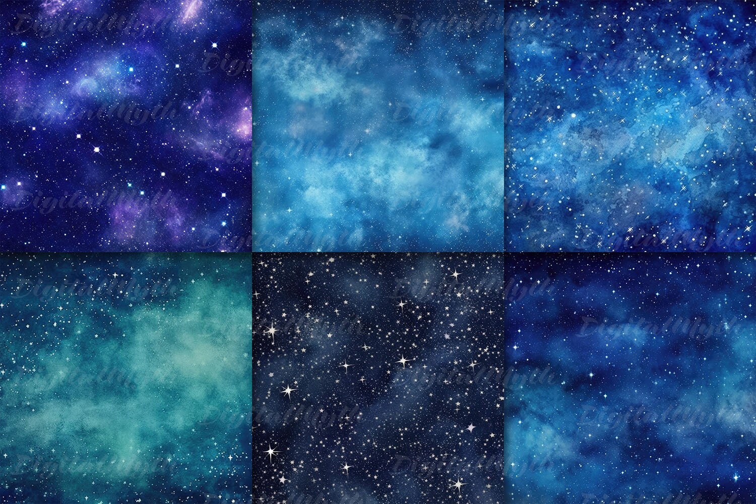 Starry Night Sky Digital Papers JPG, Star Patterns, Galaxy Texture ...