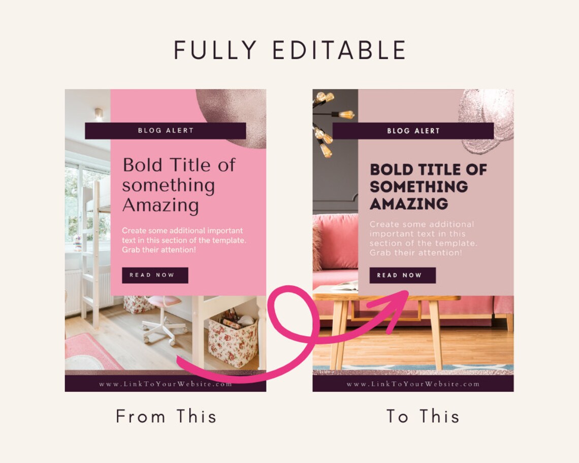 PINK Pinterest Pin Templates for Canva | Pins for Pinterest Marketing ...