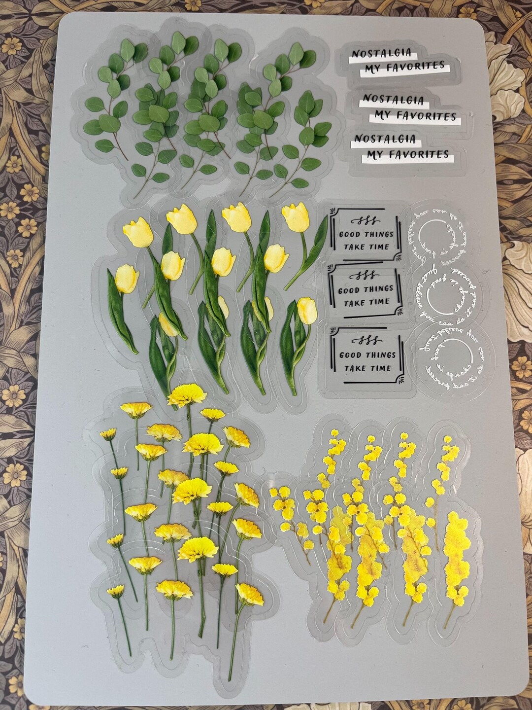Yellow Flowers Sticker Set, Tulip Stickers, Dandelion Stickers ...