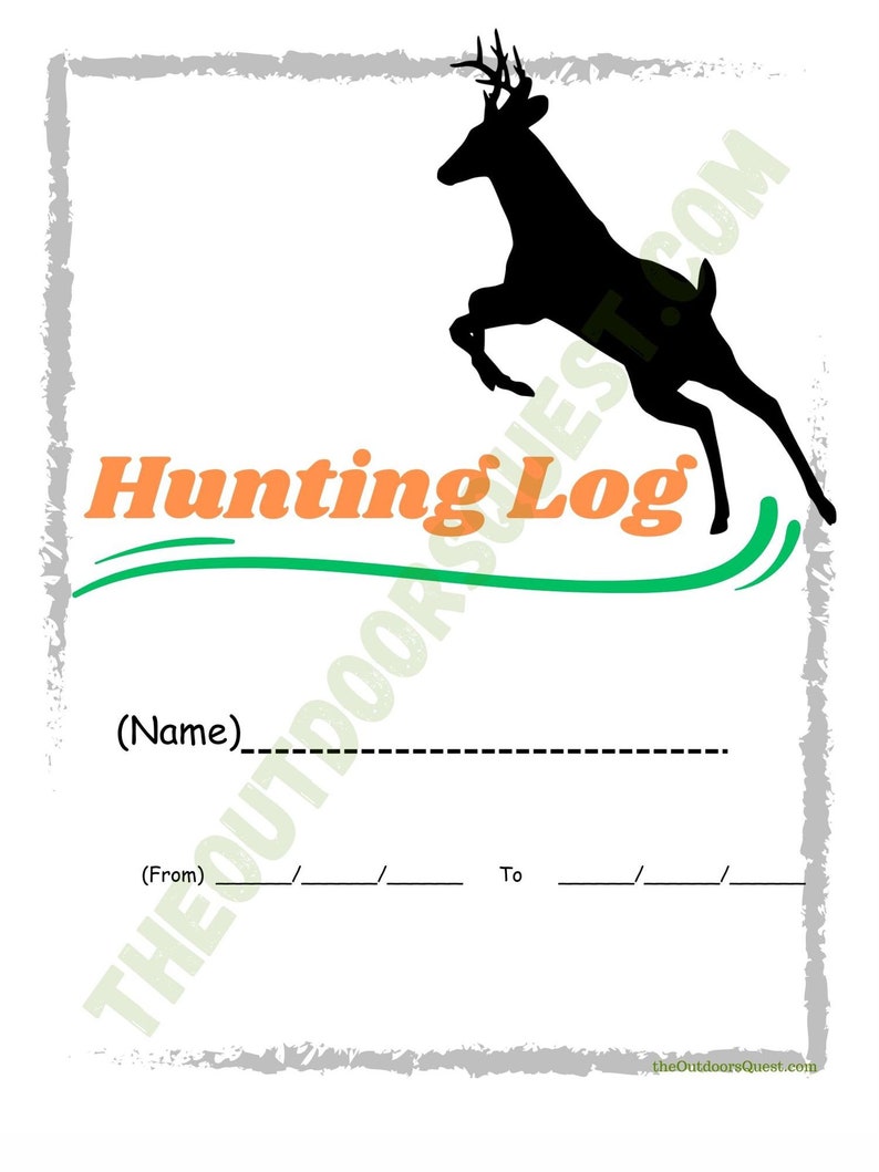 The Hunters Journal Printable Hunting Book for Deer Elk - Etsy