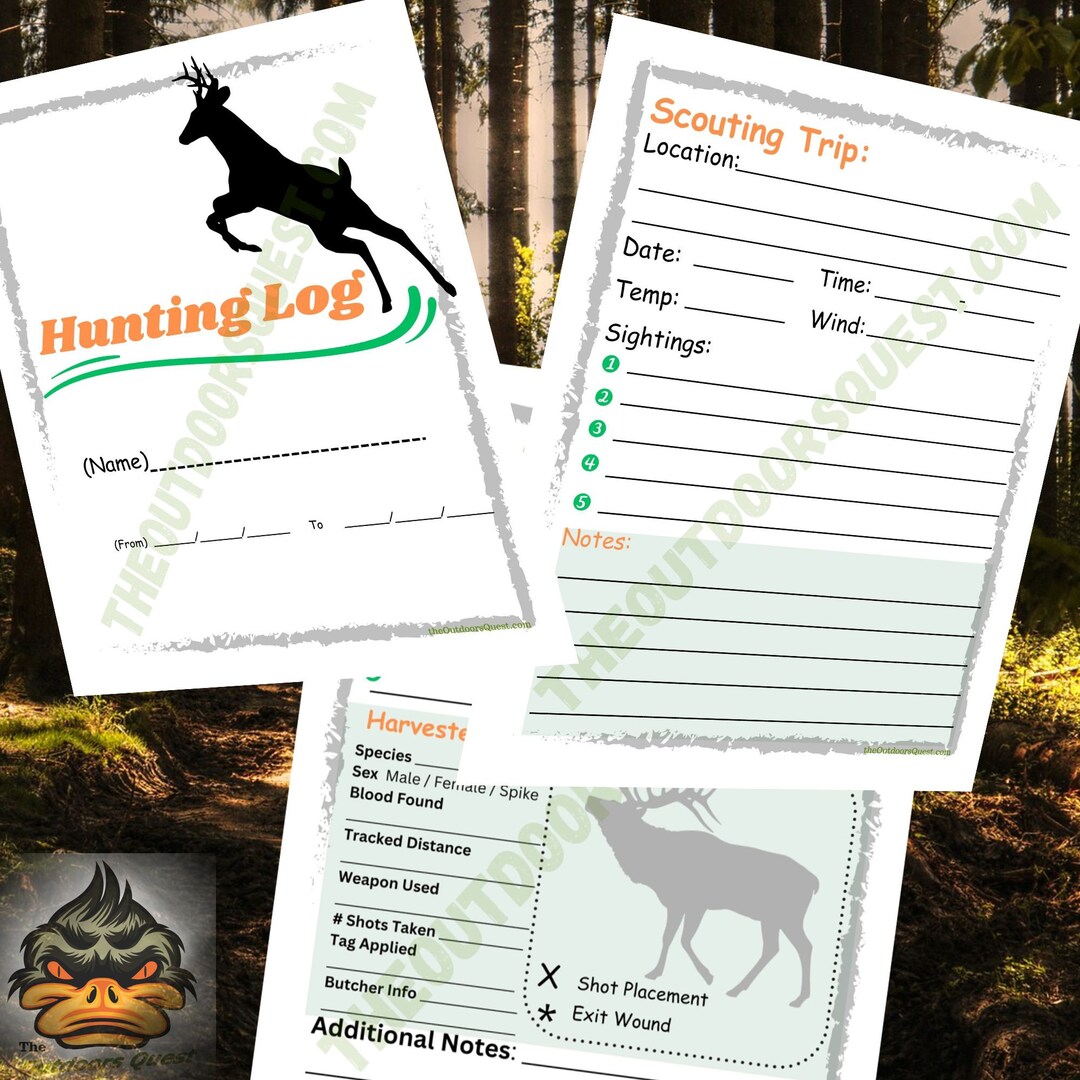 The Hunters Journal Printable Hunting Book for Deer Elk - Etsy
