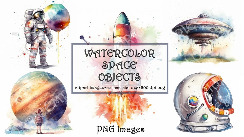 Watercolor Space Clipart - Rocket Clip Art, PNG Format, Transparent ...