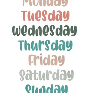 Days of the Week Printable, Educational Wall Art, Playroom Poster ...