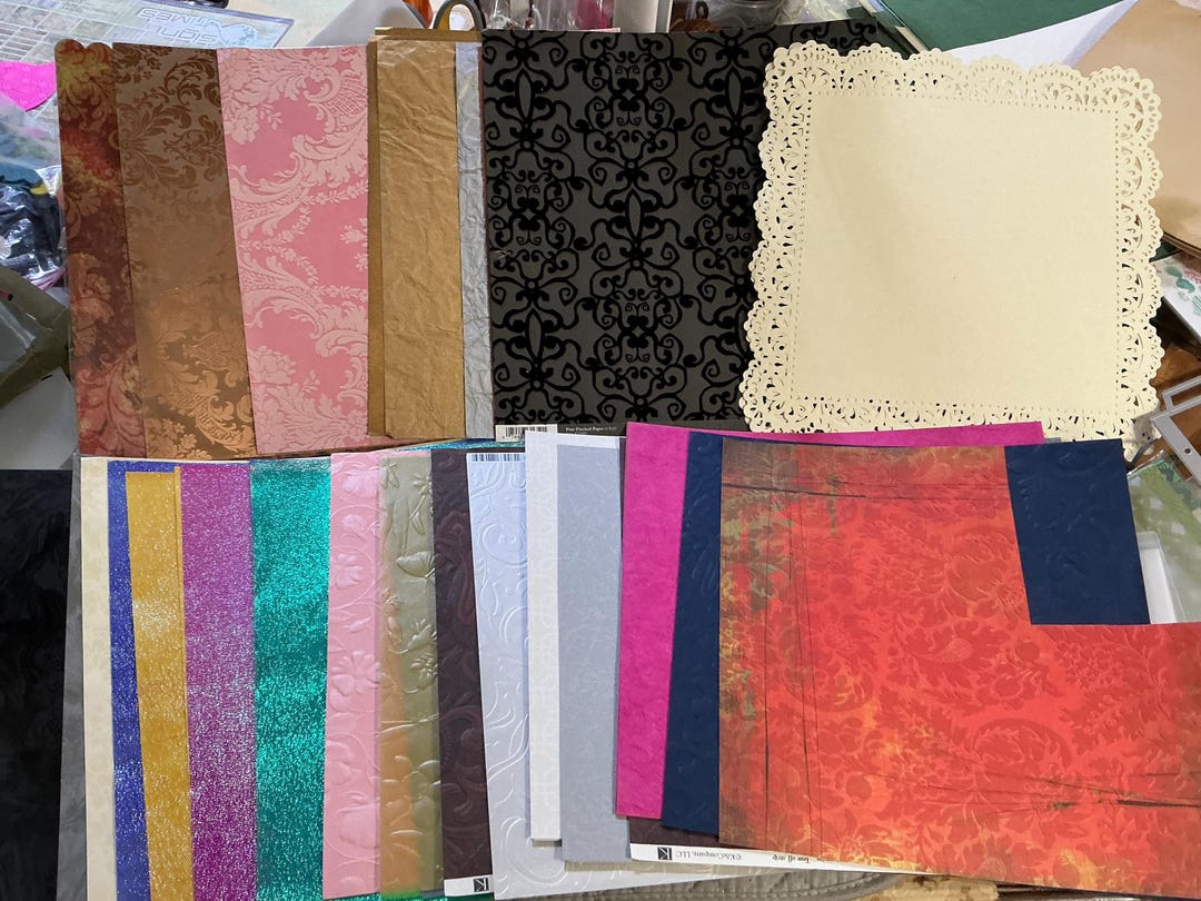 56 Sheets 12 X 12 Cardstock and Paper Including Flocked, Metallic ...