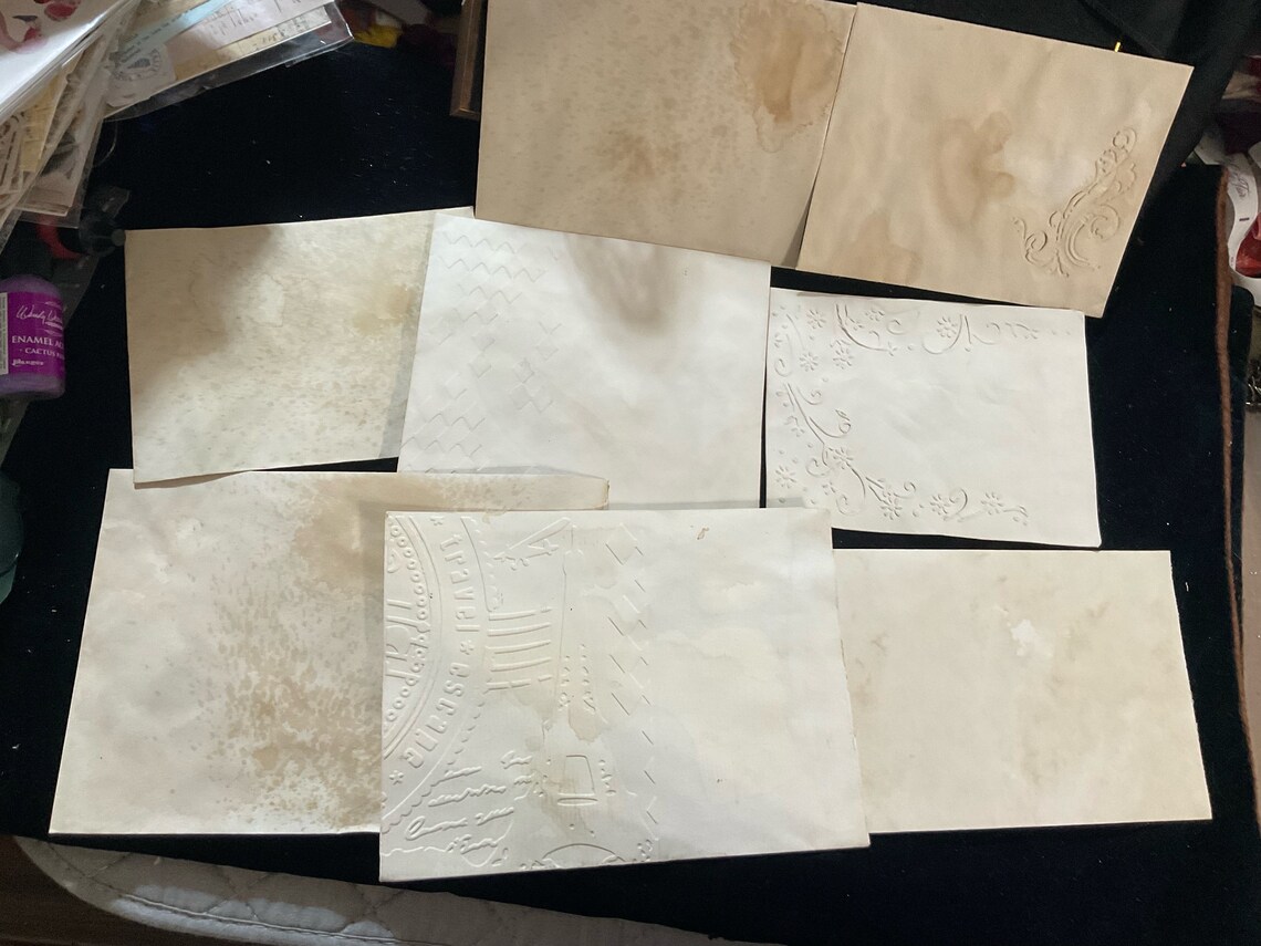 27 Various Sizes Hand Decorated Envelopes 8 Plain, 10 With Stamps and 9 ...