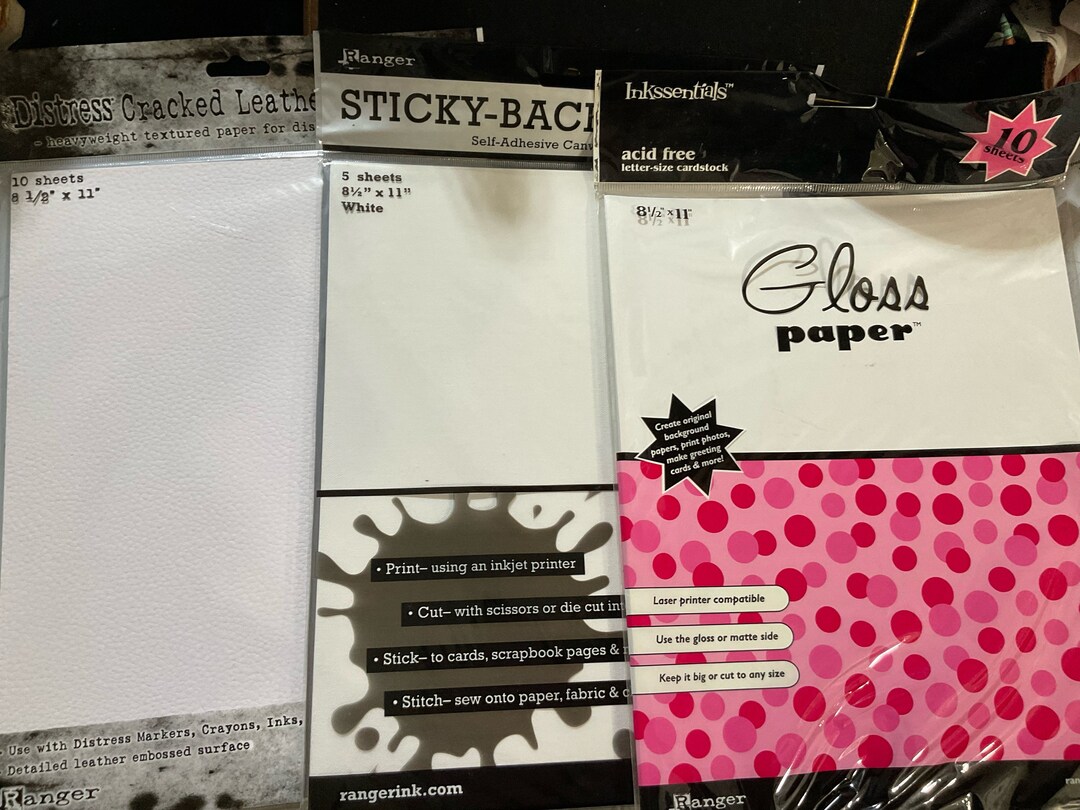 Ranger Inkssentials Gloss Paper 8 Sheets, Distress Cracked Leather ...