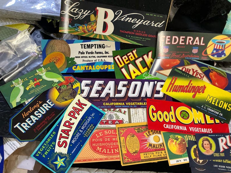 30 Vintage Crate Labels. A Few Are Duplicates. 17 Different Designs ...