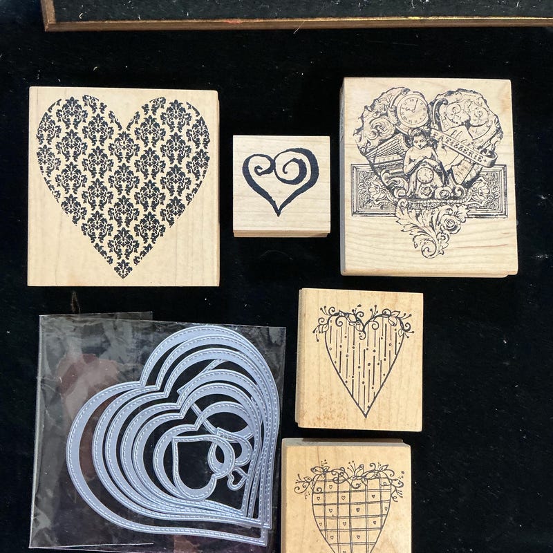 Heart Rubber Stamp - Etsy