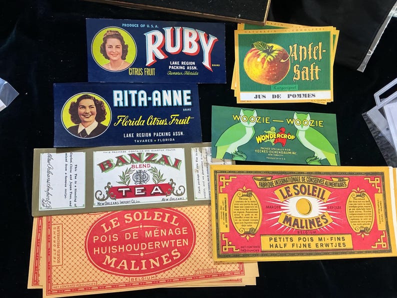 30 Vintage Crate Labels. A Few Are Duplicates. 17 Different Designs ...