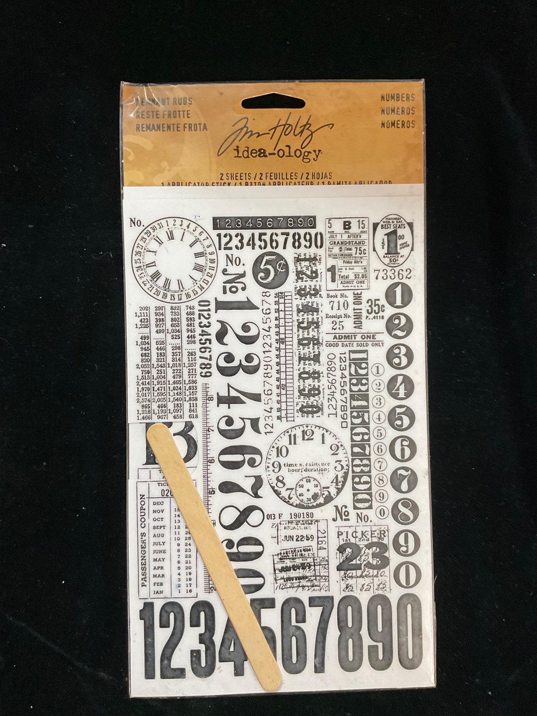 Tim Holtz Idea-ology Remnant Rub Numbers TH93056 Preowned - Etsy
