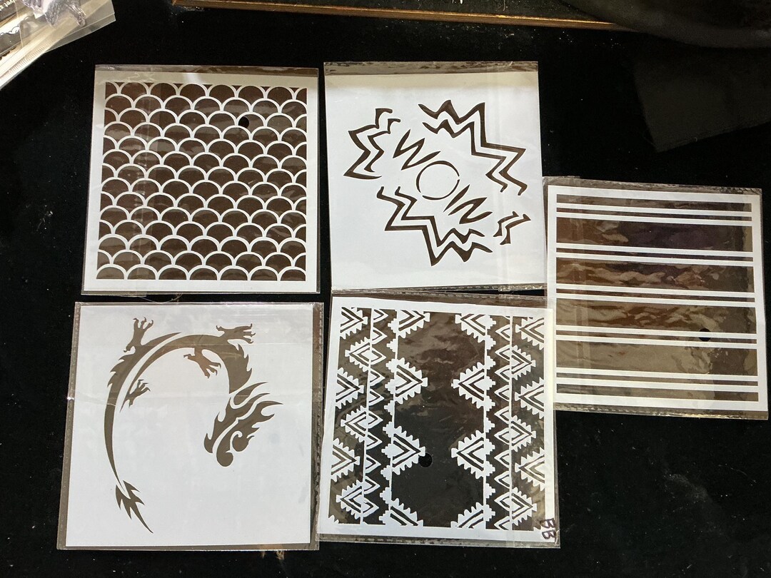 5 Different Stencils That Are 5 X 5. Great for Card Making or Any ...