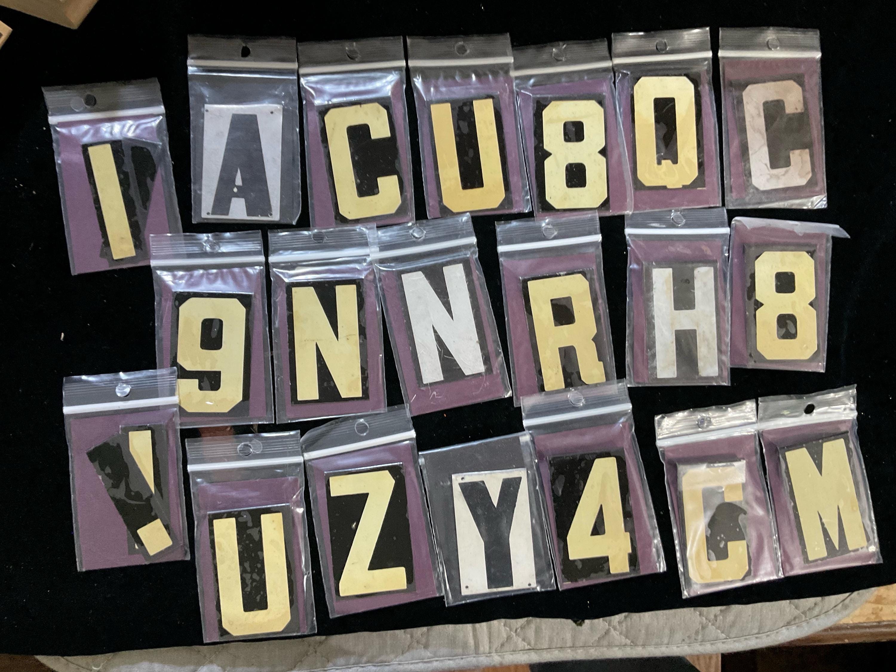 20 Different Letters and Numbers. on Metal. 2 1/4 X 1.5. Top as a Bend ...